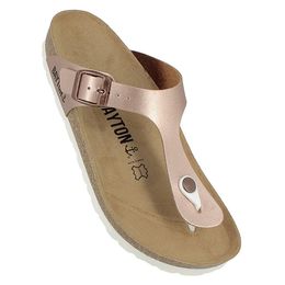 BAYTON Leder-Zehentrenner "Mercure" in Kupfer - 62% | Gr&ouml;&szlig;e 37 | Damen-sandalen