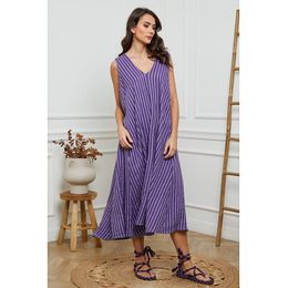 Fleur de Lin Leinen-Kleid in Lila - 76% | Gr&ouml;&szlig;e S | Damen-kleider