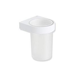 HEWI System 800 Becher 800.04.11065DX weiß matt, Kristallglas, pulverbeschichtet