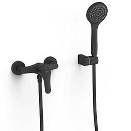Tres Base Plus Duscharmatur 21616710NM mit Wannen-Brause-Set, schwarz matt
