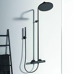 Ideal Standard Ceratherm T25 Duschsytem BC748XG Silk Black, mit Thermostat Aufputz