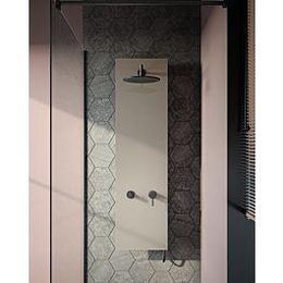 Vitra Origin Duschsystem A45806 d= 250mm, mit Regendusche, Glas-Korpus schwarz/Amatur Kupfer