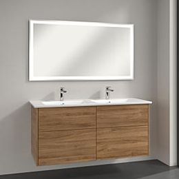 Villeroy & Boch Villeroy & Boch Finero Badmöbel Set 130 cm Kansas Oak Waschtisch mit Waschtischunterschrank und Spiegel