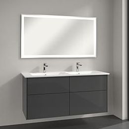 Villeroy & Boch Villeroy & Boch Finero Badmöbel Set 130 cm Glossy Grey Waschtisch mit Waschtischunterschrank und Spiegel