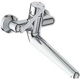 Ideal Standard CeraPlus Wand-Waschtischsicherheitsarmatur B8318AA Bedienhebel 230 mm, Ausladung 308 mm, nicht absperrbar, verchromt