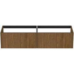 Ideal Standard Conca Waschtisch-Unterschrank T3984Y5 ohne Waschtisch-Platte, 2 Auszüge, 160x 50,5x36 cm, Walnuss dunkel Furnier