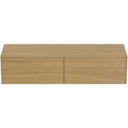Ideal Standard Conca Waschtisch-Unterschrank T4315Y6 ohne Ausschnitt, 2 Auszüge, 160x50,5x37 cm, Eiche hell Furnier