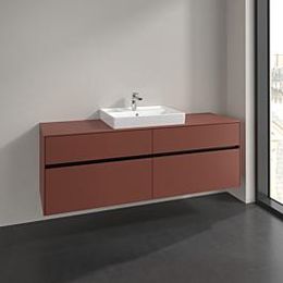 Villeroy & Boch Villeroy und Boch Collaro Waschtischunterschrank C02500AH 160x54,8x50cm, Waschtisch mittig, wine red
