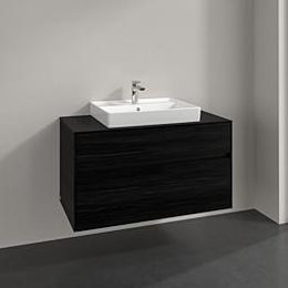 Villeroy & Boch Villeroy und Boch Collaro Waschtischunterschrank C01900AB 100x54,8x50cm, Waschtisch mittig, black oak