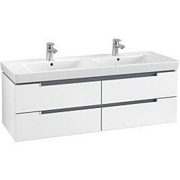 Villeroy & Boch Villeroy & Boch Subway 2.0 Waschtischunterschrank A69200MS, 128,7x42x44,9cm, Weiss Matt, Griff matt
