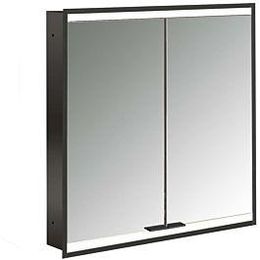 Emco prime Unterputz-Lichtspiegelschrank 949713533 600x730mm, 2-türig, schwarz/spiegel