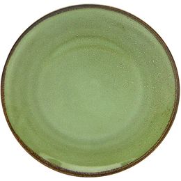 Speiseteller Creatable "Essteller NATURE COLLECTION", grün, Ø:27cm, Steinzeug, Speiseteller, Teller Set für 6 Personen, Ø 27 cm, Steinzeug, flache Teller