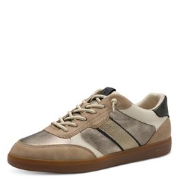 Slip-On Sneaker Tamaris, Damen, Gr. 37, goldfarben kombiniert, Lederimitat, metallic, Schuhe, Freizeitschuh, Halbschuh, Schlupfschuh in veganer Verarbeitung