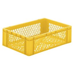 Euro-Format-Stapelbehälter, Wände und Boden durchbrochen, LxBxH 600 x 400 x 175 mm, gelb, VE 5 Stk kaiserkraft