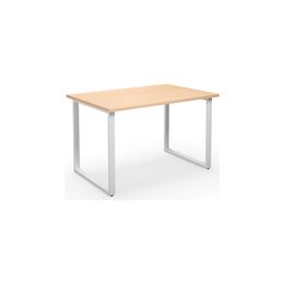 Mehrzwecktisch DUO-O, gerade Platte, Tiefe 800 mm, Breite 1200 mm, Birke / weiß kaiserkraft