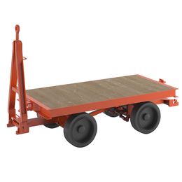 Schlepperanhänger, 4-Rad-Achsschenkel-Lenkung, Tragfähigkeit 8 t, Ladefläche 2,0 x 1,0 m, Vollgummireifen kaiserkraft