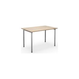 Mehrzwecktisch DUO-C Trend, gerade Platte, Tiefe 800 mm, Breite 1200 mm, Eiche / silber kaiserkraft
