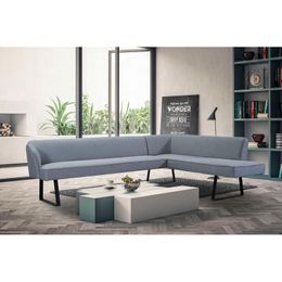 exxpo - SOFA FASHION Eckbank »Americano« mit Keder und Metallfüßen, Bezug in verschiedenen Qualitäten silver