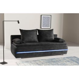WERK2 Schlafsofa »Tekla LED, Bettcouch Breite 206cm, Liegefläche 200/140cm, « 2-Sitzer Schlafcouch mit Bettkasten & stylischer RGB-LED-Beleuchtung...