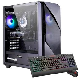 GAMEMAX Gaming-PC »Striker 7447« Windows 11, DDR5 RAM schwarz WLAN AC, ARGB-Beleuchtung Front, 4x USB 2.0/1.1, 1x PS/2, 2x USB 3.2 Gen 1, 1x RJ-45,...