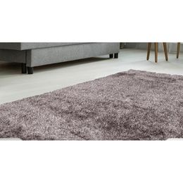 Kayoom Hochflor-Teppich &raquo;Diamond 700&laquo; rechteckig 45 mm H&ouml;he weiche Microfaser, Langflor, Shaggy, Melange, Wohnzimmer beige Kunstfaser