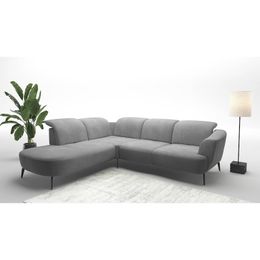 Sit & More SIT&MORE Ecksofa »Zoe« ink.Sitztiefenverstellung, wahlweise mit Kopfteilverstellung grey