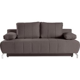 WERK2 Schlafsofa »Troya Bettsofa mit Bettkasten und Federkern, Breite 210cm« 2-Sitzer Sofa und Schlafcouch mit Federkern & Bettkasten braun