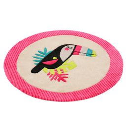 Esprit Kinderteppich »E-Toucan ESP-4373« rund 9 mm Höhe besonders weich, Motiv Toucan pink Obermaterial: 100% Polyester Ø 100 cm 1 Stk.