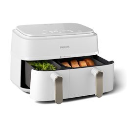 Philips Heißluftfritteuse »Airfryer 3000 Dual Basket NA352/00, zwei Körbe mit 9L (3L+6L)« 2750 W RapidAir Technologie und 12 Kochfunktionen;...