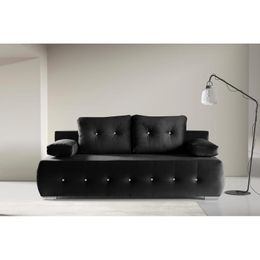 WERK2 Schlafsofa »Monaco Design Bettsofa, pflegeleichter Samtoptik Bezug, Breite 205cm« 2-Sitzer Schlafcouch mit Bettkasten & funkelnden...
