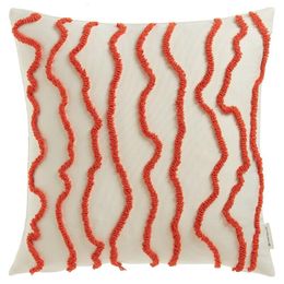 Tom Tailor HOME Dekokissen »Wavy« bestickt, mit hohem Baumwollanteil peach + gemustert 63% Polyester, 37% Baumwolle B/L: 45 cm x 45 cm