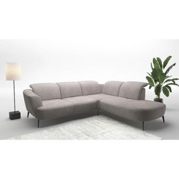 Sit & More SIT&MORE Ecksofa »Zoe« ink.Sitztiefenverstellung, wahlweise mit Kopfteilverstellung silver
