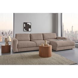 Places of Style Ecksofa »Bloomfield, elegant, viel Platz, Mega Couch, Breite 303cm, L-Form« extra tiefe Sitzfläche, wahlweise mit...