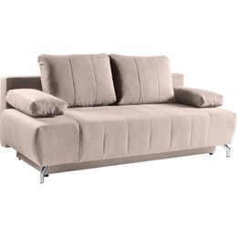 WERK2 Schlafsofa »Troya Bettsofa mit Bettkasten und Federkern, Breite 210cm« 2-Sitzer Sofa und Schlafcouch mit Federkern & Bettkasten beige
