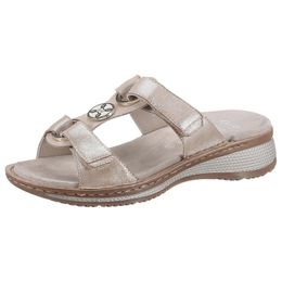 Ara Pantolette »HAWAII«, Keilabsatz, Sommerschuh, Schlappen mit Klett sand metallic 42 42 Mit zwei praktischen Klettriemchen