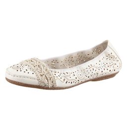 Rieker Ballerina Slipper, Flache Schuhe mit Rundum-Gummizug weiß 41 (7/7,5) 41 (7/7,5) Aus pflegeleichtem Lederimitat