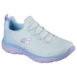 Skechers Slip-On Sneaker »SUMMITS«, Trainingsschuh, Sneaker, Slipper, Halbschuh mit Bungee-Verschluss hellblau-violett 36 36 Skechers Sneaker mit...
