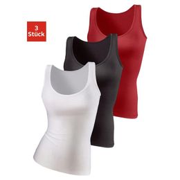 Vivance ACTIVE Unterhemd 3er-Pack, aus weicher Microfaser, Tanktop, Unterziehshirt rot, schwarz, weiß 36/38 36/38 Vivance Tanktops im 3er-Pack