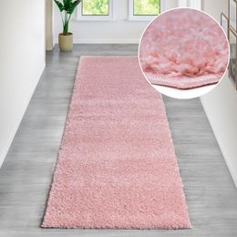 Bruno Banani L&auml;ufer &raquo;Shaggy Soft&laquo; rechteckig 30 mm H&ouml;he L&auml;ufer, Br&uuml;cke, gewebt, Uni-Farben, besonders weich rosa Kunstfaser