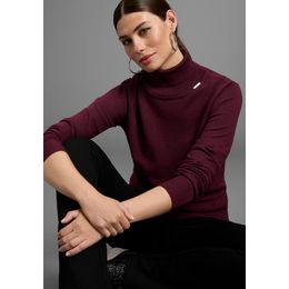 Bruno Banani Rollkragenpullover mit Metalllogo weinrot 36/38 36/38 Klassischer Rollkragenpullover
