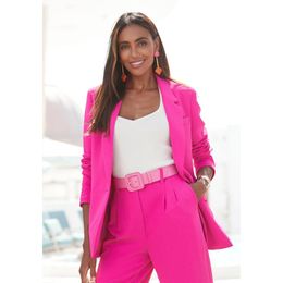Lascana Longblazer mit Reverskragen und Schlitz hinten, Damenblazer, elegant-chic fuchsia 38 38 Damenblazer mit Reverskragen