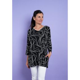 Seidel Moden Longshirt mit grafischem Print - schwarz 44 44 3/4-Arm-Shirt von Seidel Moden