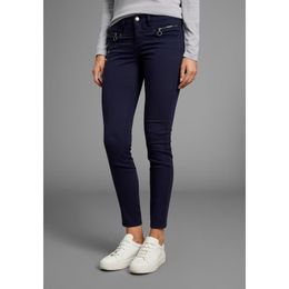 Delmao Damen DELMAO 5-Pocket-Hose mit Rei&szlig;verschluss-Details blau 46, N-Gr