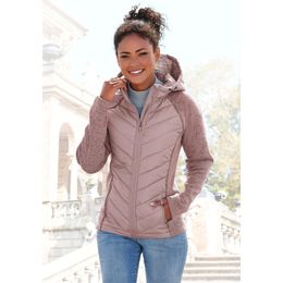 Vivance Steppjacke mit Kapuze mit Strickfleece-Ärmeln altrosa 36 36 Steppjacke mit kuschligem Strickfleece an den Ärmeln