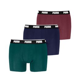Puma Boxershorts »MEN EVERYDAY BASIC BOXERS 3P« 3er Pack, Komfortabler elastischer Logobund Green / Navy / Burgundy XXL XXL Herren-Unterhosen von Puma