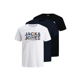 Jack & Jones JACK & JONES T-Shirt Herren Größe M navy / orange / schwarz / weiß