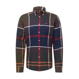 Barbour Hemd 'Dunoon' Herren Größe S navy / mokka / hellbraun / feuerrot / weiß