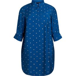 ZIZZI Kleid 'VKAM' Damen Gr&ouml;&szlig;e 58/60 blau / wei&szlig; Winterkleid