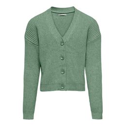 ONLY GIRLS Strickjacke M&auml;dchen Gr&ouml;&szlig;e 122/128 gr&uuml;nmeliert