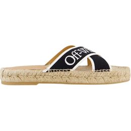 Off-White Slipper & Pantoletten - Dames Criss Cross Slipper Zwart/Wit - Gr. 41 (EU) - in Schwarz - f&uuml;r Damen
